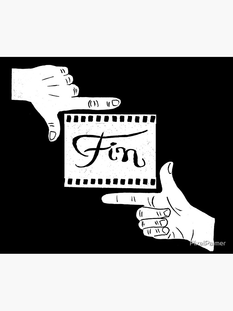 "Fin Film Hands (white) - original linocut design and print" Poster by ...