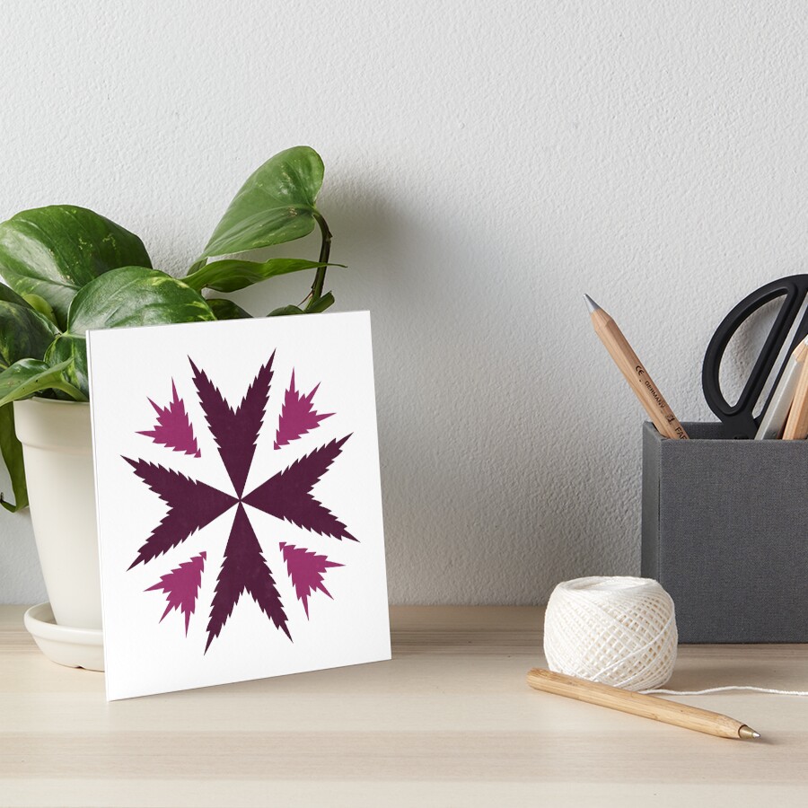 "Maltese Cross Cannabis Leaves (Purple Pink)" Art Board Print for Sale ...