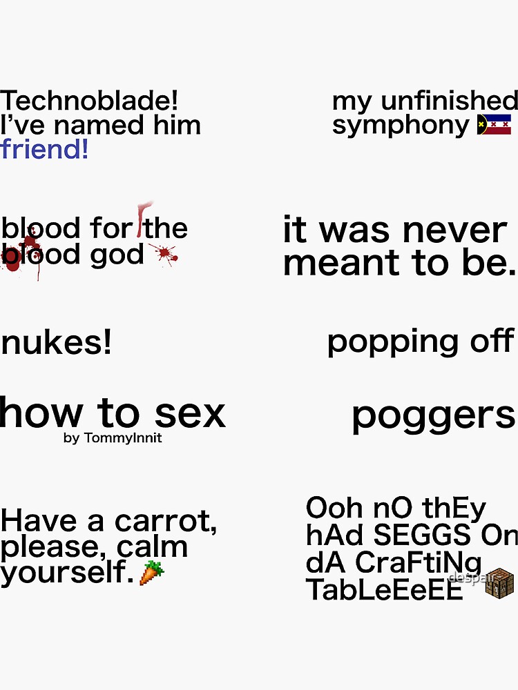 "DSMP Quotes !!" Sticker by despair- | Redbubble