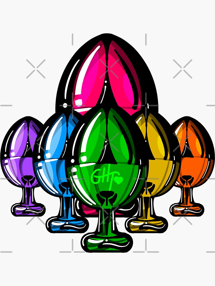 "RAINBOW BUTT PLUGS" Sticker for Sale by HEADSHOTS90 | Redbubble