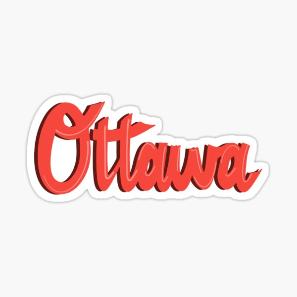 "Ottawa Travel Lettering" Sticker by willowsbunnies | Redbubble