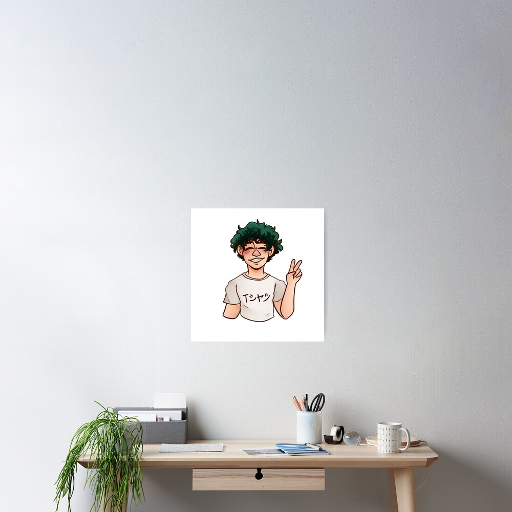 "My Hero Academia - Izuku Midoriya Deku Peace Sign" Poster by MagsRB ...