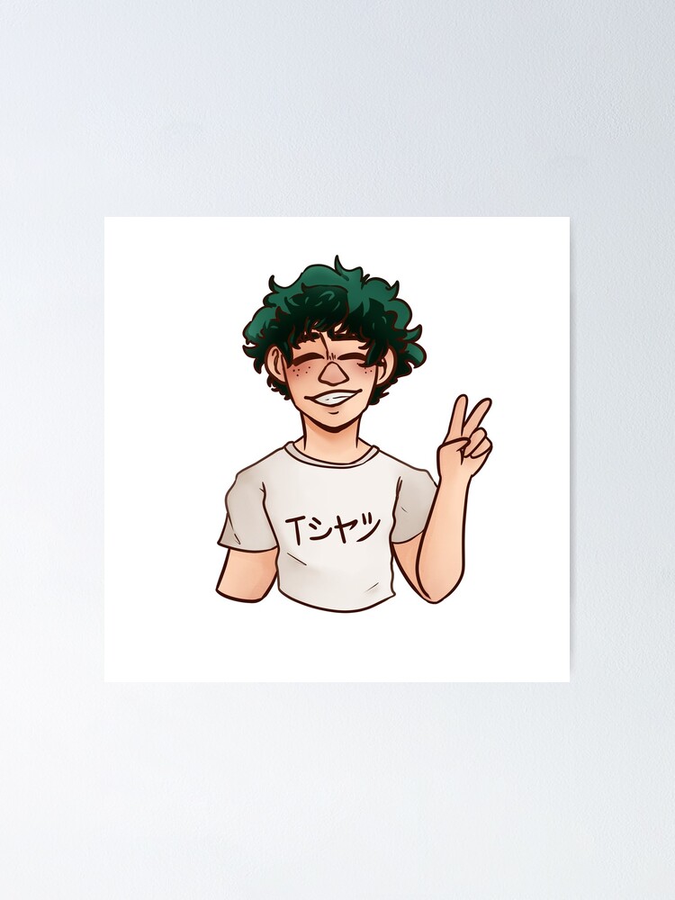 "My Hero Academia - Izuku Midoriya Deku Peace Sign" Poster by MagsRB ...