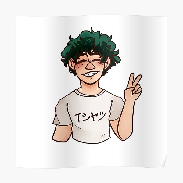 "My Hero Academia - Izuku Midoriya Deku Peace Sign" Poster by MagsRB ...