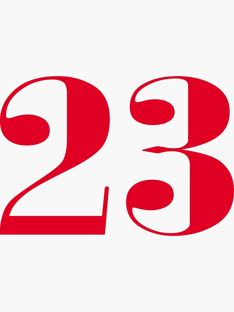 "NUMBER ---- 23 IN RED COLOR" Sticker for Sale by solgel47 | Redbubble