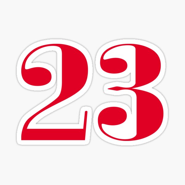 "NUMBER ---- 23 IN RED COLOR" Sticker for Sale by solgel47 | Redbubble