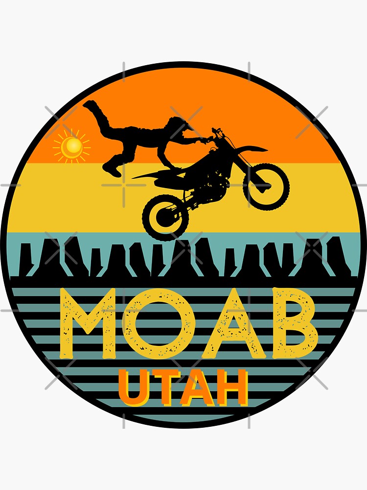 " Moab Utah Vintage Sunset Dirt Bike" Sticker for Sale by artlaila ...