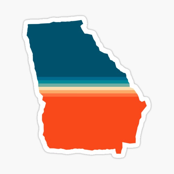 "Georgia State Retro Map" Sticker for Sale by Texterns | Redbubble