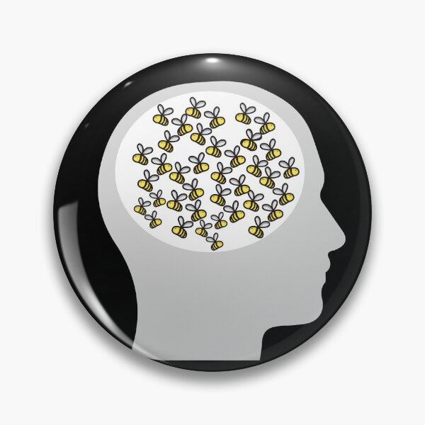 "ADHD Bees In My Head" Pin for Sale by Mothe3rd | Redbubble