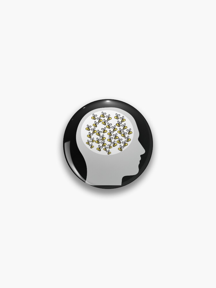 "ADHD Bees In My Head" Pin for Sale by Mothe3rd | Redbubble