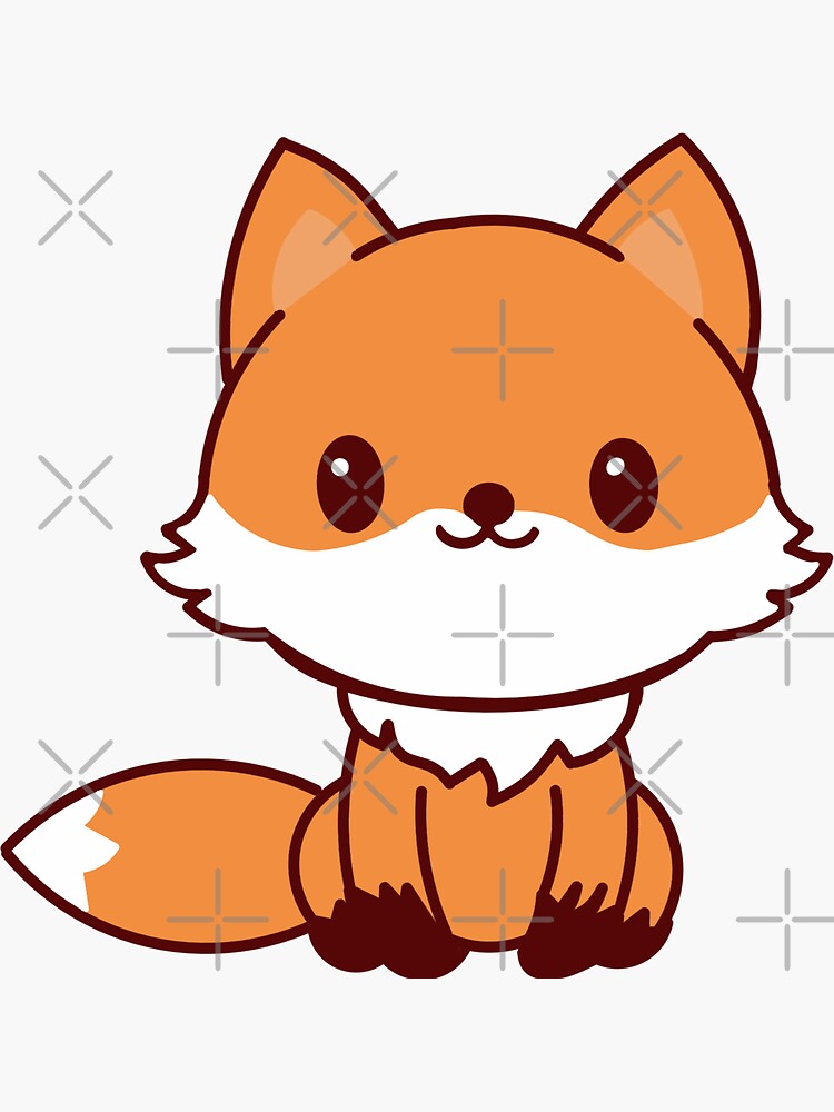 "Cute Fox Sticker" Sticker by -BelugaWhale- | Redbubble