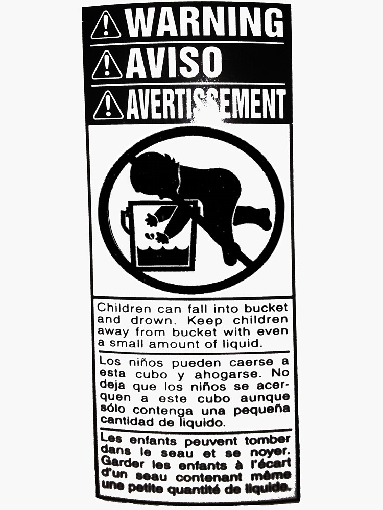"Baby Bucket Warning" Sticker for Sale by CoolDad420 | Redbubble