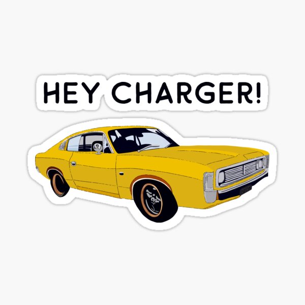 "Hey charger" Sticker for Sale by Flaxenart | Redbubble