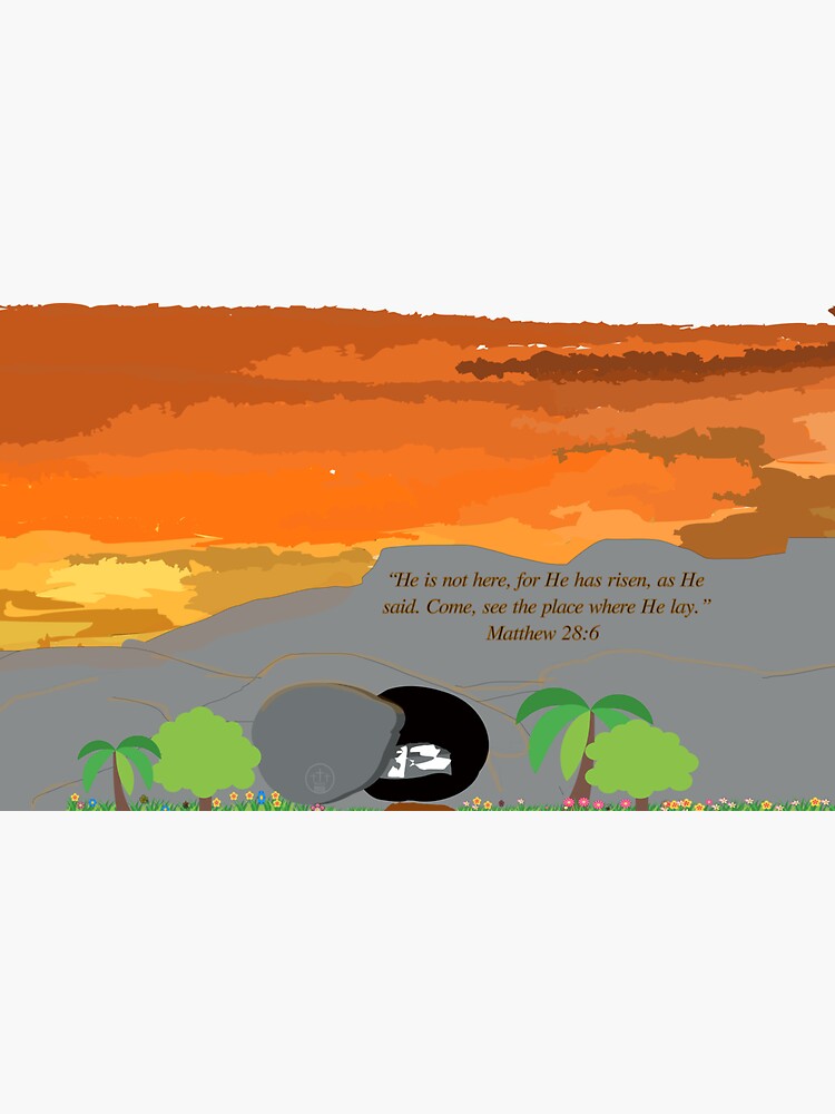 "Matthew 28 6 " Sticker for Sale by WBEM | Redbubble