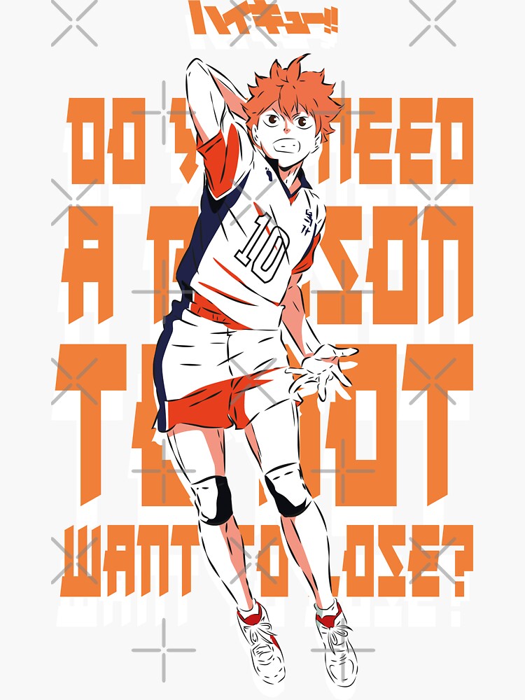 "HAIKYUU: HINATA SHOYO QUOTE BLACK" Sticker for Sale by FunGangStore ...