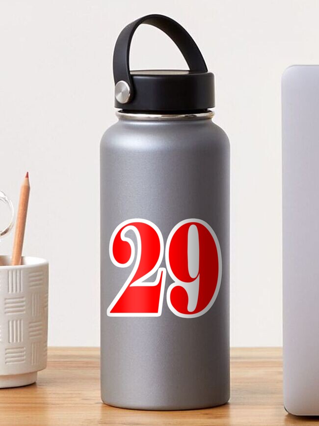 "NUMBER ---- 29 ---- IN RED COLOR" Sticker by solgel47 | Redbubble