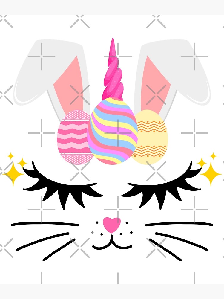 "Bunny Unicorn Face | Easter bunny" Poster by Mixture-DESIGN | Redbubble
