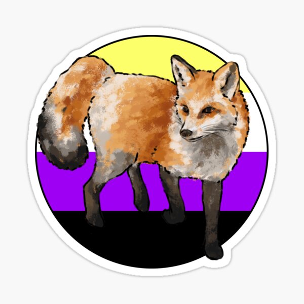 "nonbinary pride fox" Sticker for Sale by rrobinhood | Redbubble