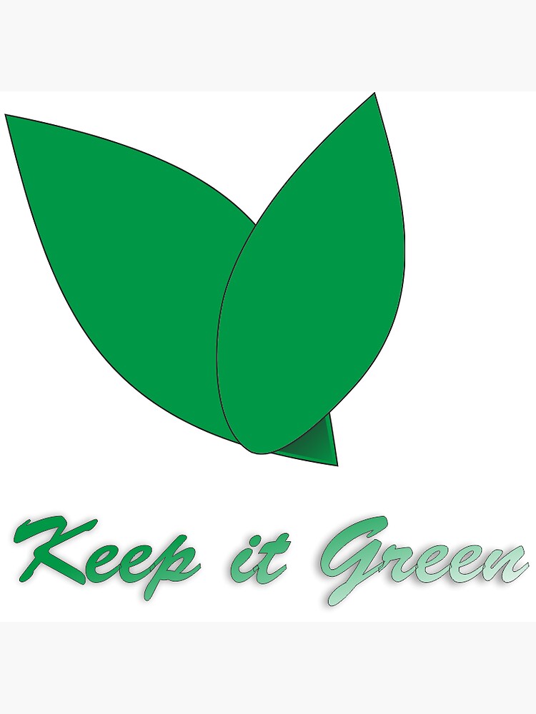 ""keep it green" logo design " Sticker by wirayuda2999 | Redbubble