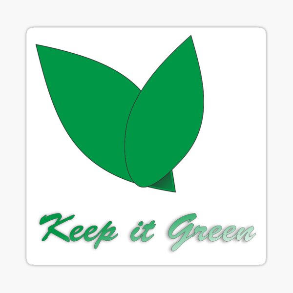 ""keep it green" logo design " Sticker by wirayuda2999 | Redbubble