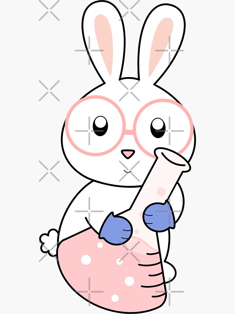 "Cute Scientist Bunny with Erlenmeyer Flask" Sticker by cutebunbun ...