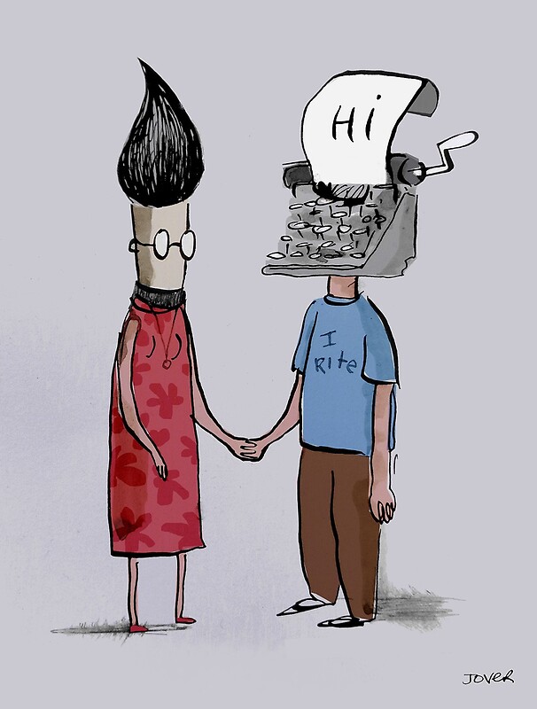 "art & writing go on a date" by Loui Jover | Redbubble