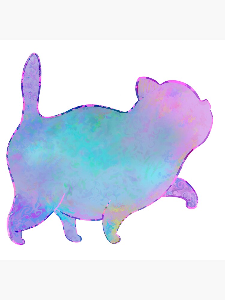 "Cute Fat Rainbow Cat Iridescent" Sticker by Motibilli | Redbubble