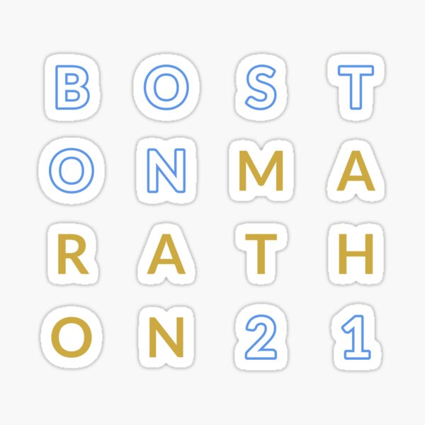 "BOSTON MARATHON" Sticker for Sale by Kat-Mir | Redbubble