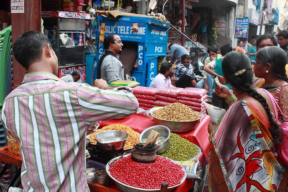"Street Scene Begum Bazaar" by Andrew Makowiecki | Redbubble