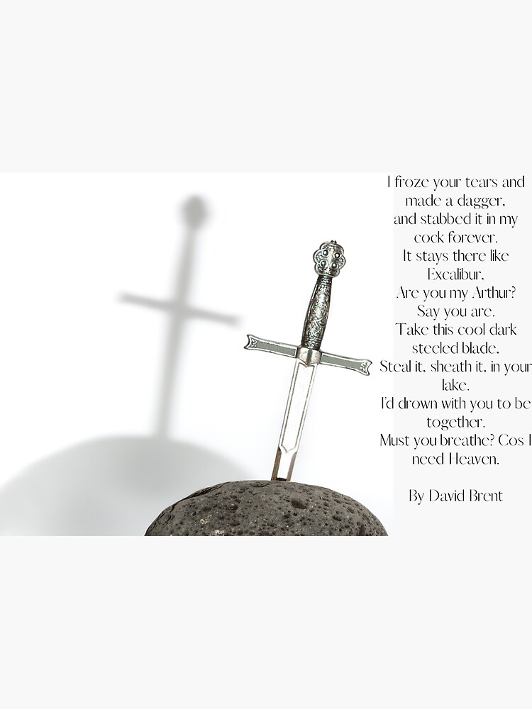 "David brent's poem "Excalibur"" Sticker for Sale by Owtfun | Redbubble
