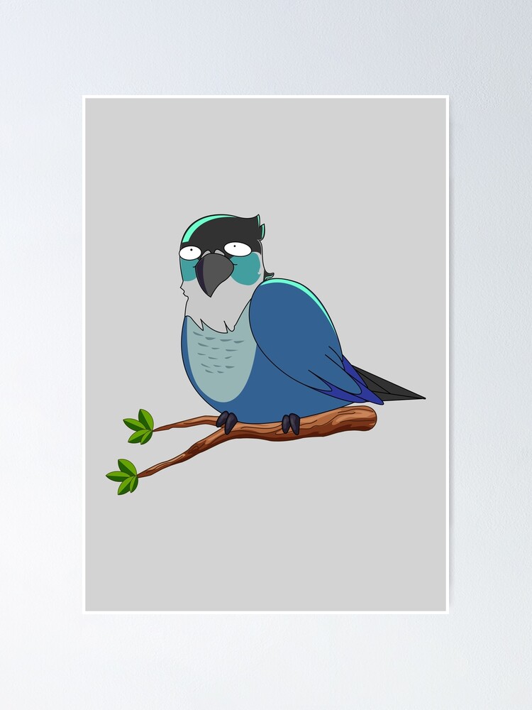 "Jaiden animations cute funny eyes bird on a leaf, parrot watching you ...