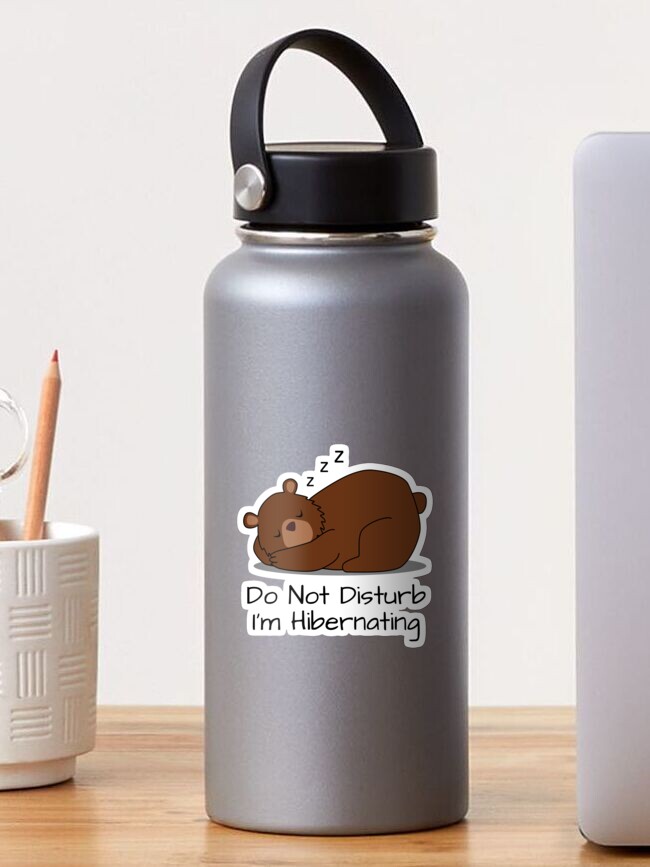 "Do Not Disturb Sleeping Hibernating Cartoon Bear" Sticker for Sale by ...