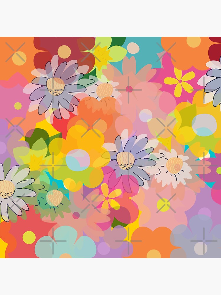 "Delicate Colorful Aesthetic Daisy Floral Pattern - Daisies - Preppy ...