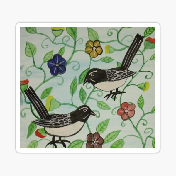 "willy wagtail" Sticker for Sale by Ngemarogers | Redbubble