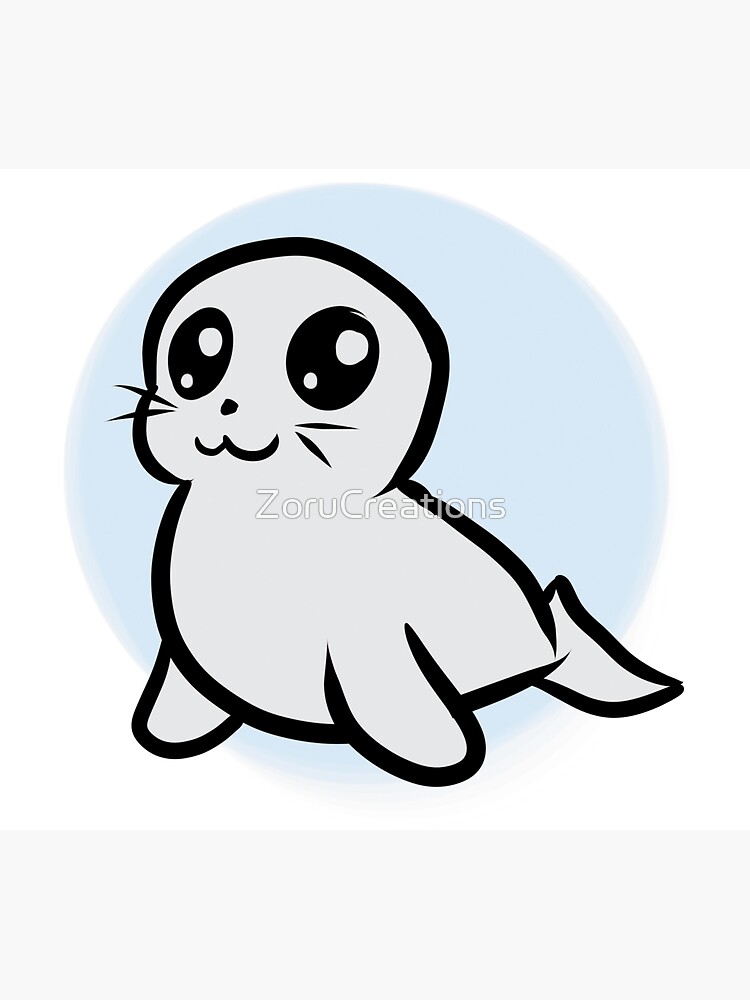 "cute chibi seal" Sticker for Sale by ZoruCreations | Redbubble