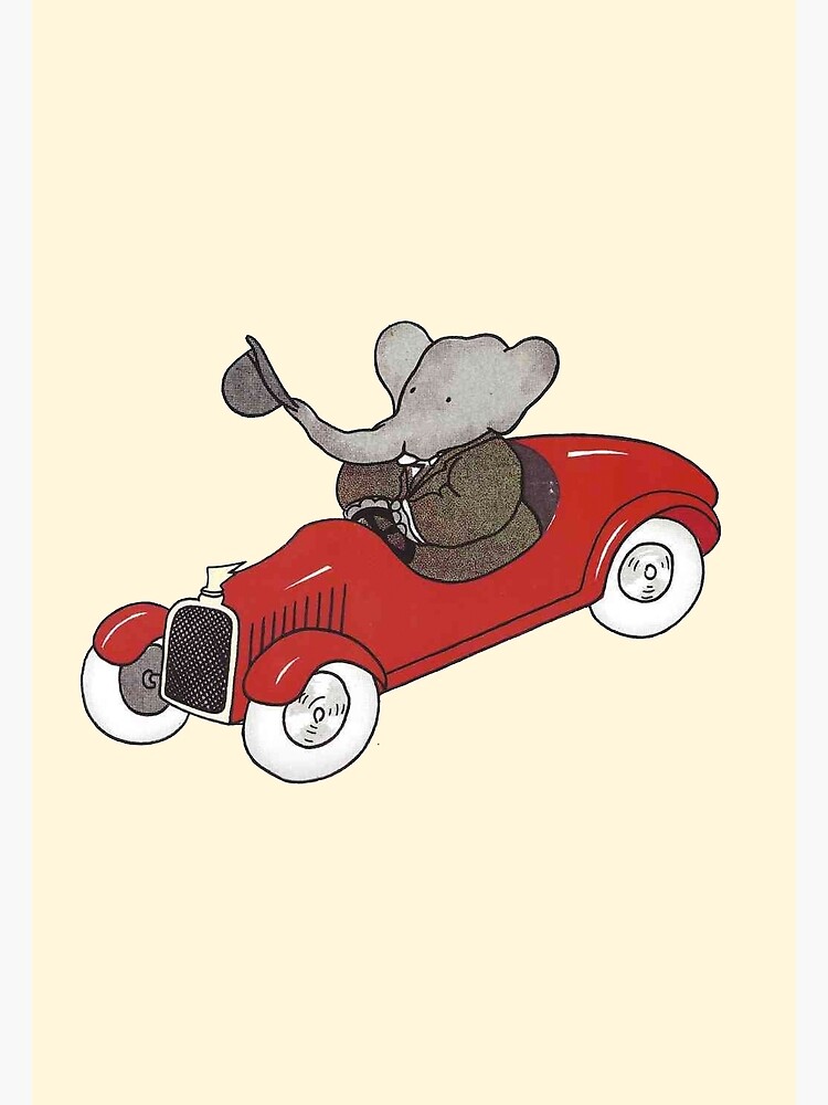 Babar In A Car Premium Matte Vertical Poster