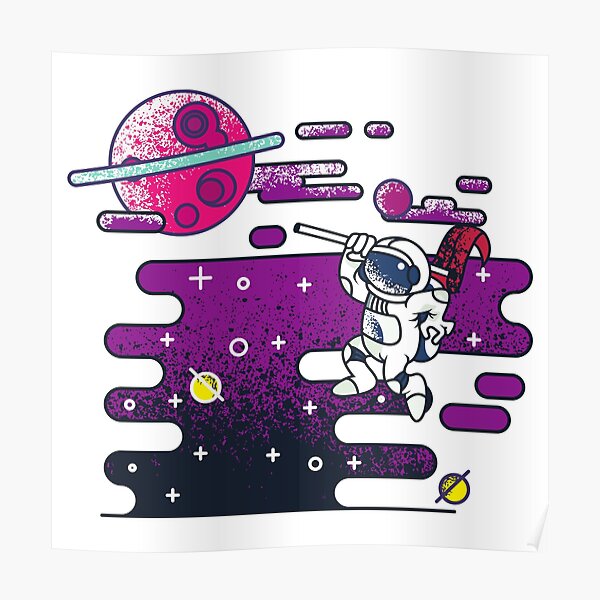 "Purple Space Cartoon" Poster for Sale by isurudinushaper | Redbubble