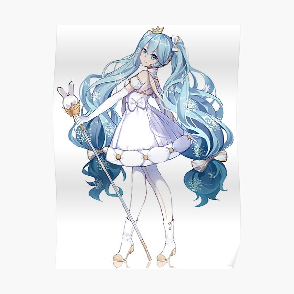"Miku Hatsune Snow Princess Edition" Poster by MelanieOtiz | Redbubble