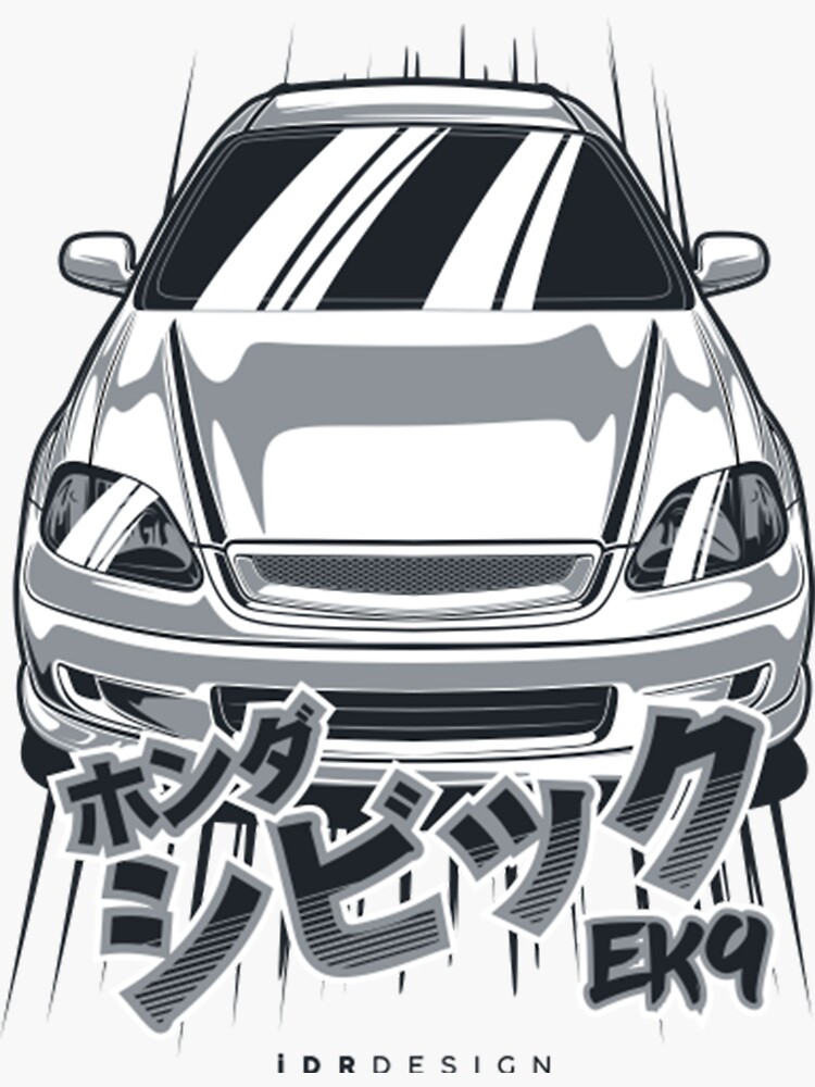 Pegatina «Honda Civic Type R EK9» de BraapMoto | Redbubble