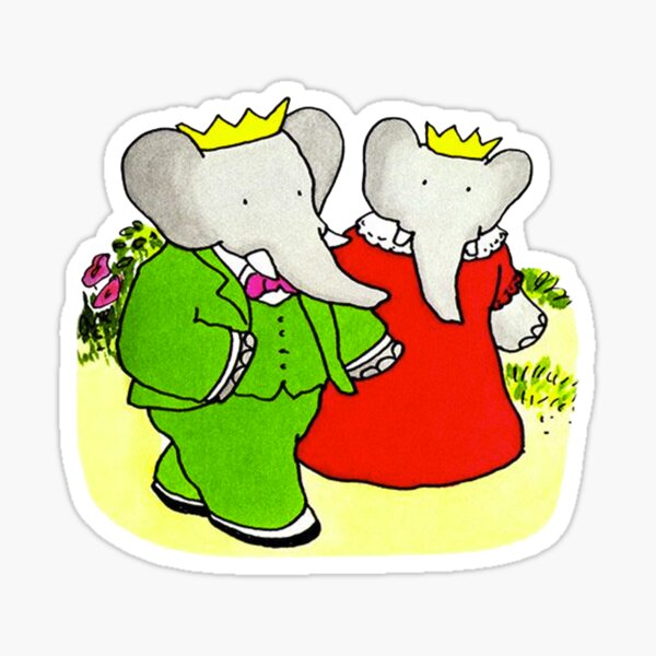 "Babar and his family " Sticker for Sale by Fempreneurs | Redbubble
