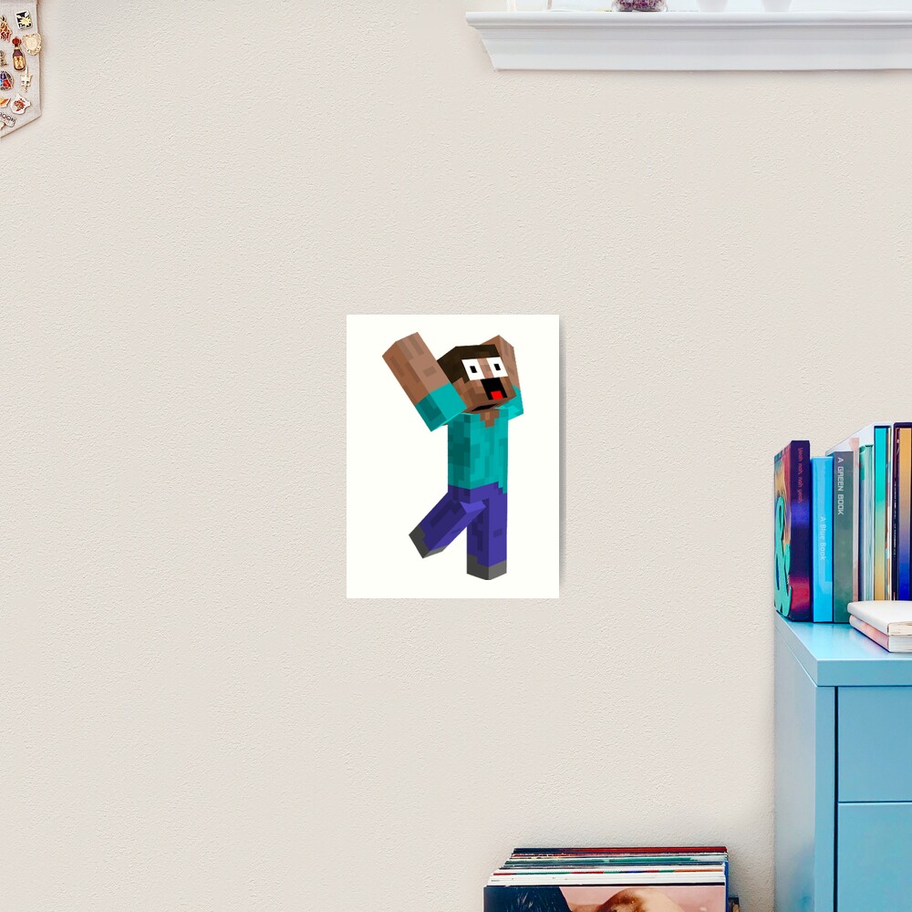 "Scared Steve Character Minecraft" Poster for Sale by jamcaYT | Redbubble