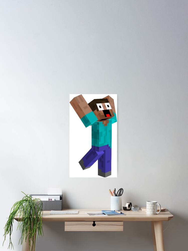 "Scared Steve Character Minecraft" Poster for Sale by jamcaYT | Redbubble
