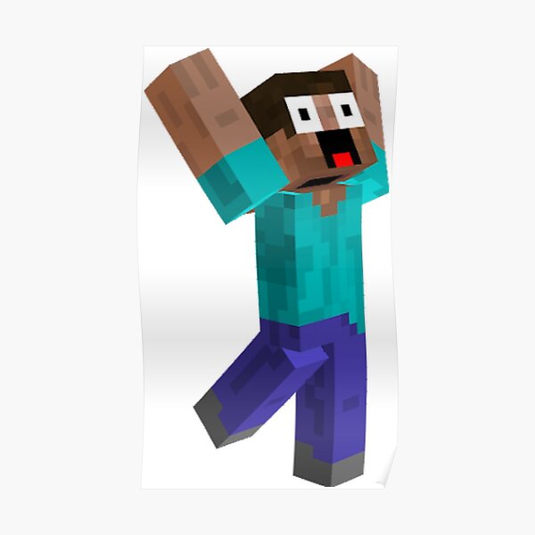 "Scared Steve Character Minecraft" Poster for Sale by jamcaYT | Redbubble