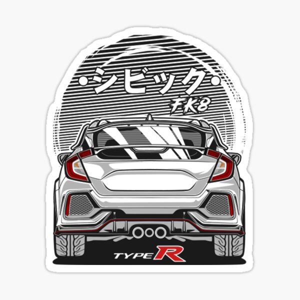 "Civic Type R " Sticker for Sale by BraapMoto | Redbubble