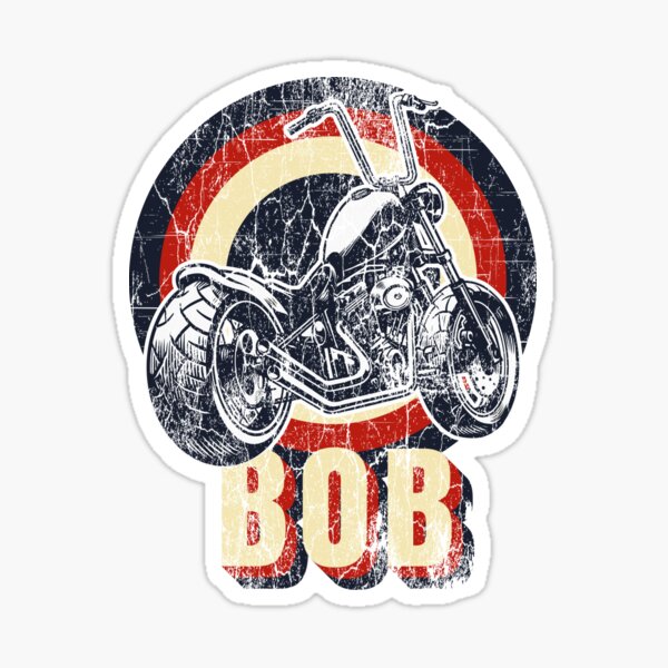 "Rustic Vintage Funny Bob, Bobber Motorcycle Custom Chopper " Sticker ...