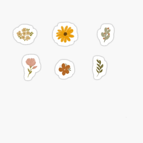 "yellow flower sticker set pack" Sticker by dfwrks | Redbubble