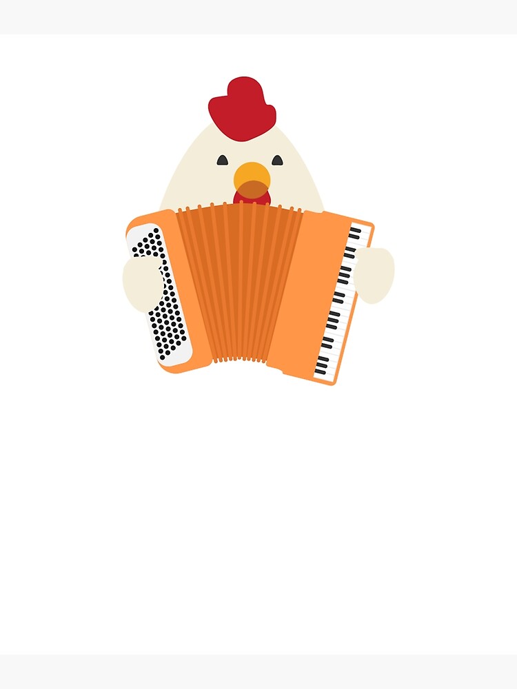 Lámina fotográfica «Pollo acordeón con acordeón» de Mrkram | Redbubble