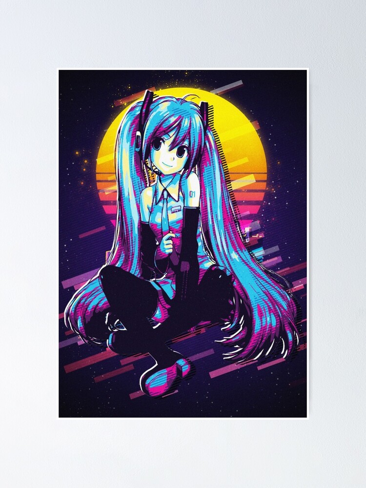 "Cute Vocaloid Hatsune Miku Retro" Poster for Sale by MelanieOtiz ...