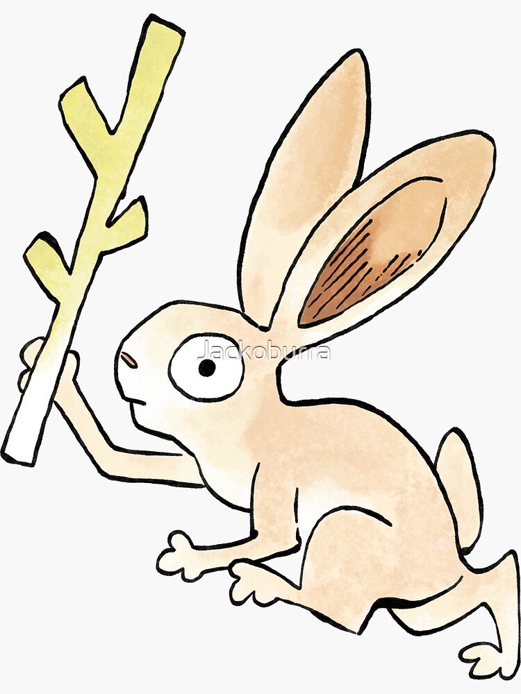 "Medieval Rabbit & Leek" Sticker by Jackoburra | Redbubble