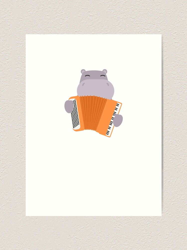 Lámina artística «Acordeón hipopótamo acordeón instrumento musical» de ...